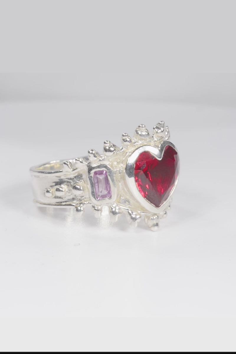 Ruby Heart Ring – London Millie Savage Store